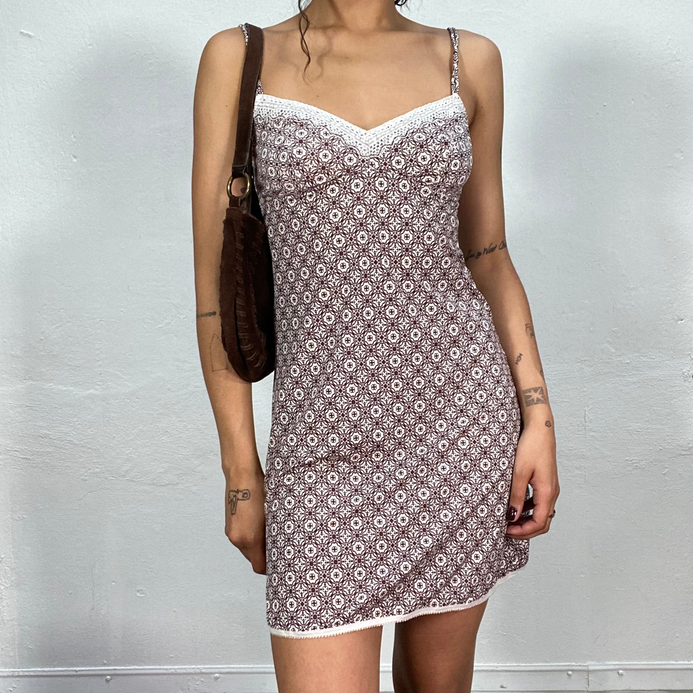 Vintage 90's Indie Brown Cami Dress with Mosaic Pattern (S) – Michelle ...