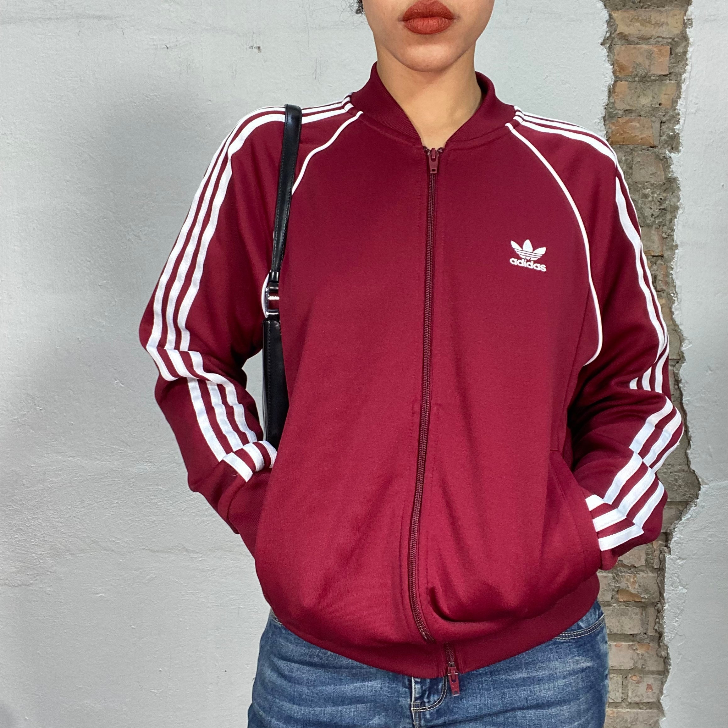 Vintage 2000's Adidas Dark Red Zip Up Sweater (M) – Michelle Tamar