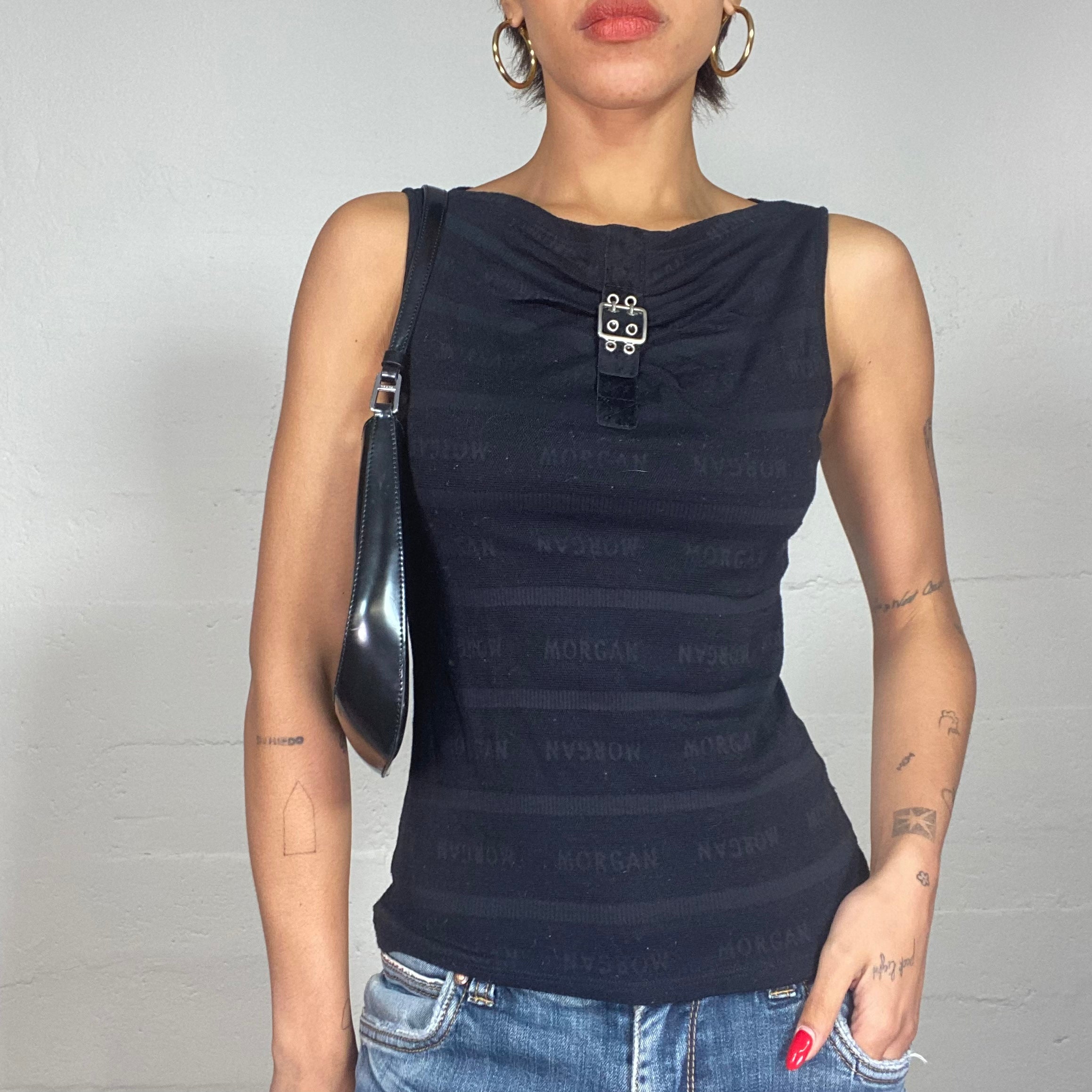 Vintage 90's Morgan Buffy the Vampire Slayer Black Top with Neck Belt ...
