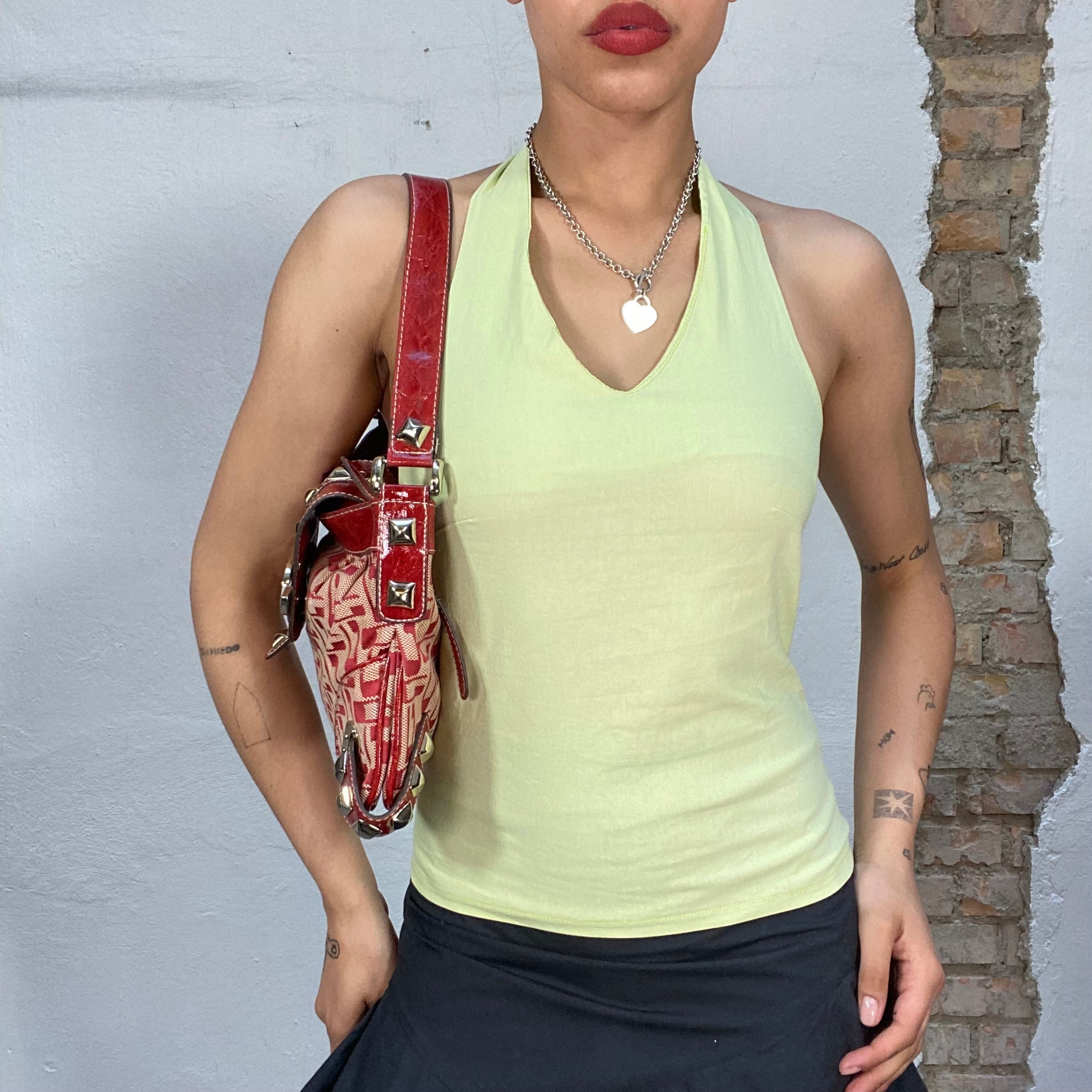 Vintage 2000's Downtown Girl Mint Green Halter Neck Top (S/M ...