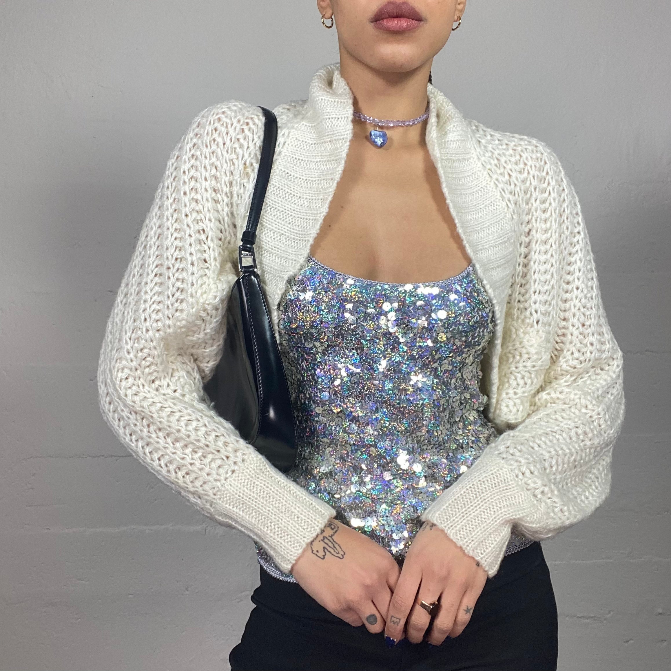 Vintage 90's Cute White Knit Open Cardigan (M) – Michelle Tamar