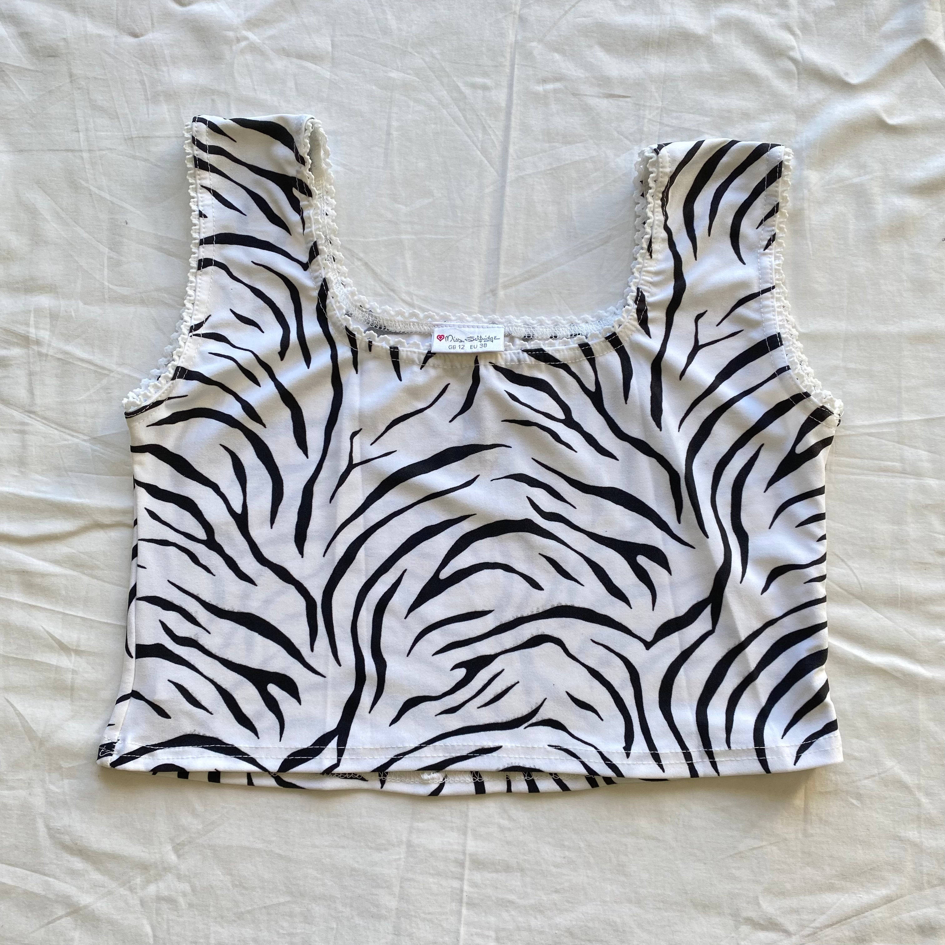 Vintage 90’s Funky Zebra Print Crop Top (M) – Michelle Tamar