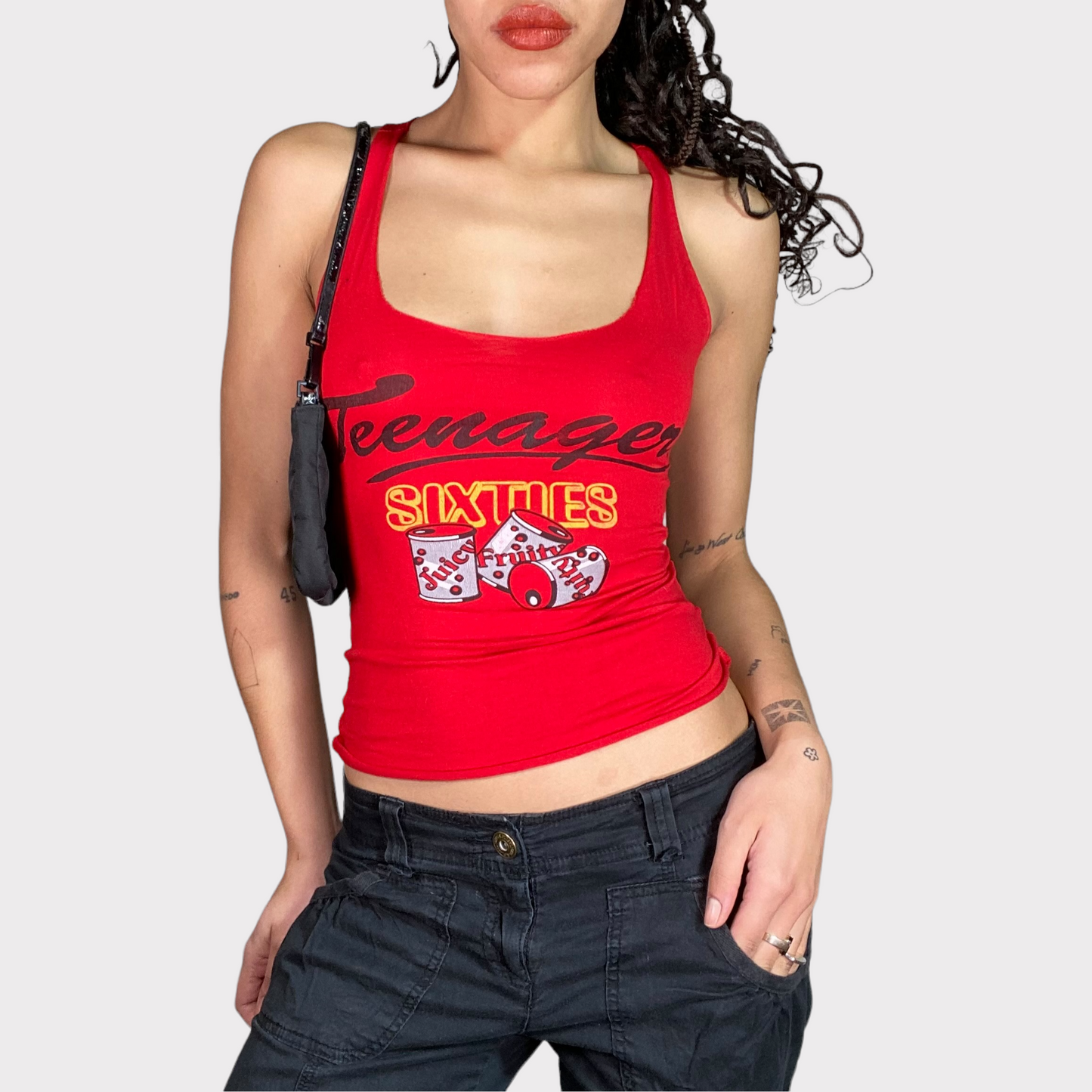 Vintage 2000's Funky Red Tank Top with 'Teenager' Print (S) – Michelle ...