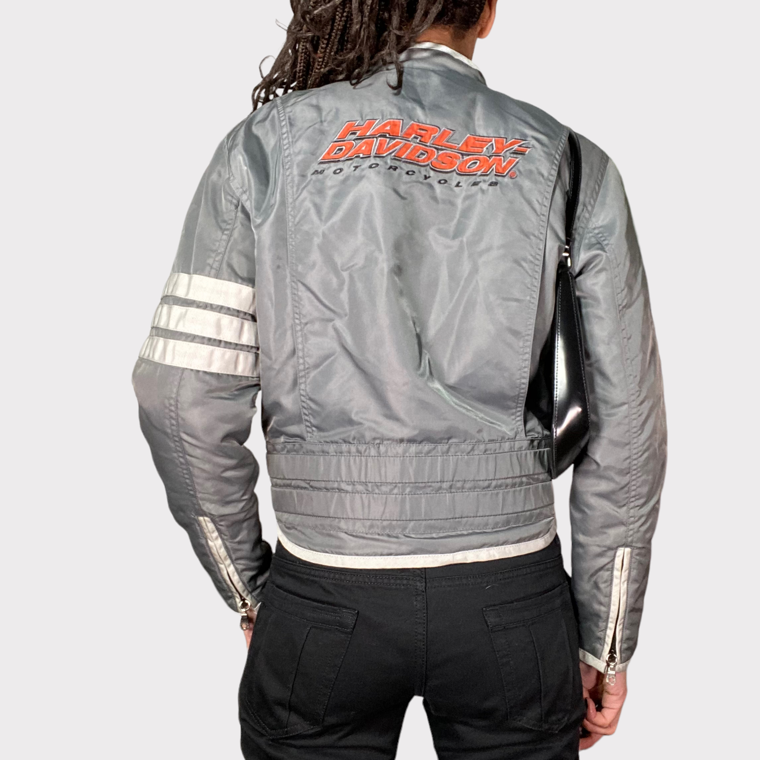 Vintage 90's Harley Davidson Grey Motorcycle Jacket (S/M) – Michelle Tamar