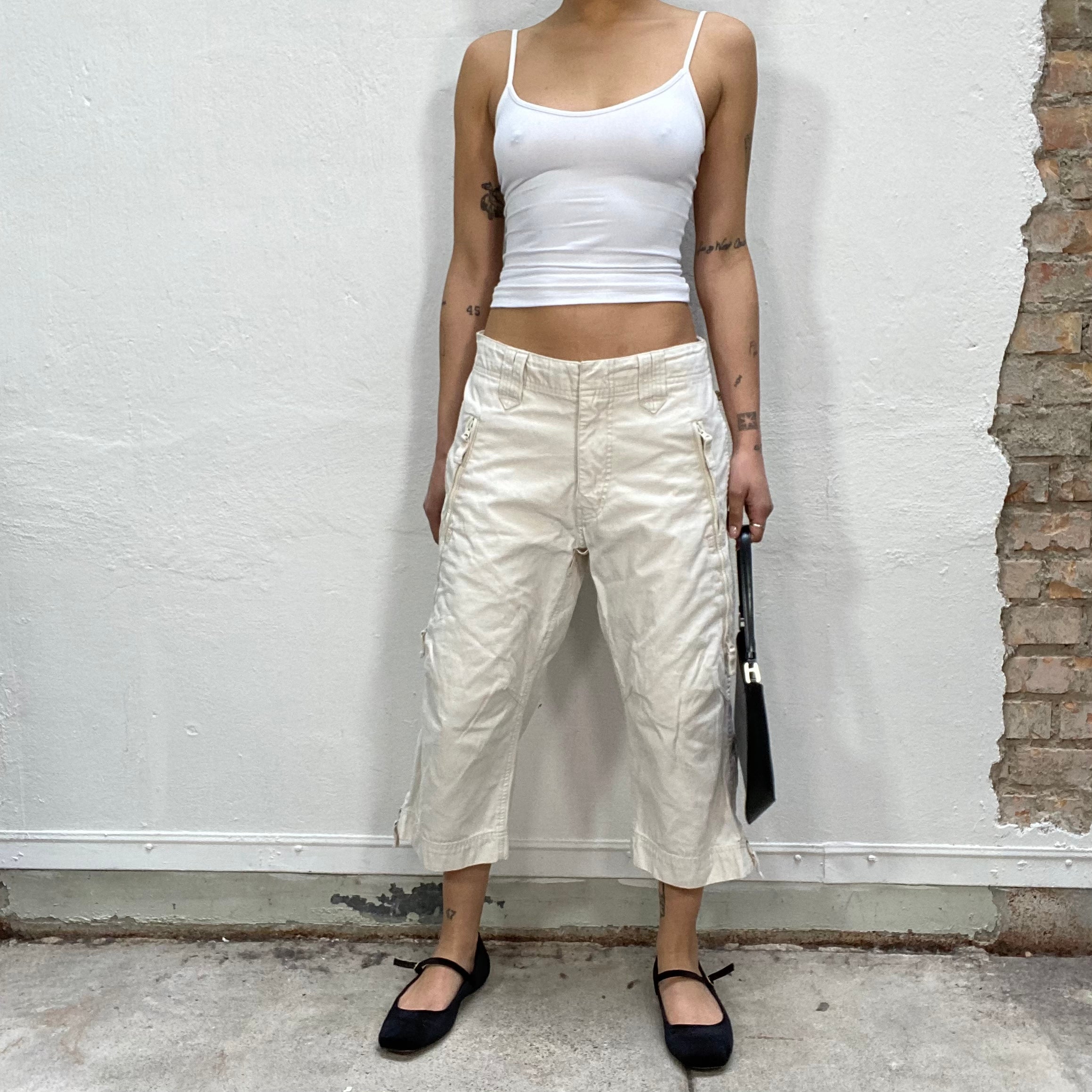 Vintage 90's Hip Hop White Baggy Jorts Pants (S) – Michelle Tamar